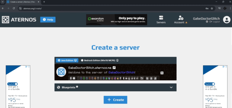How to Make a Free Minecraft Server Using Aternos
